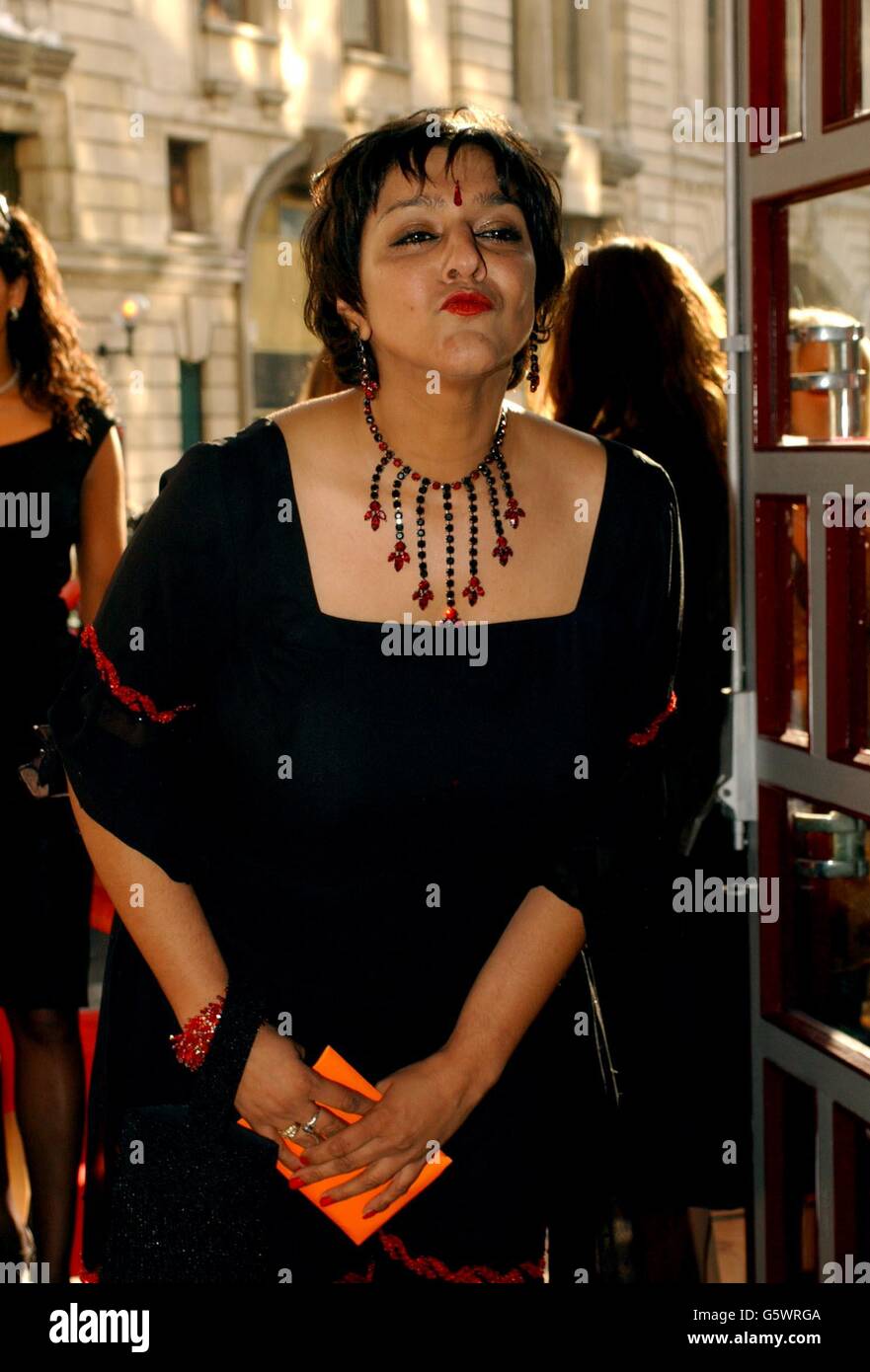 Meera Syal arriving at the Apollo Victoria theatre, in London, for the ...