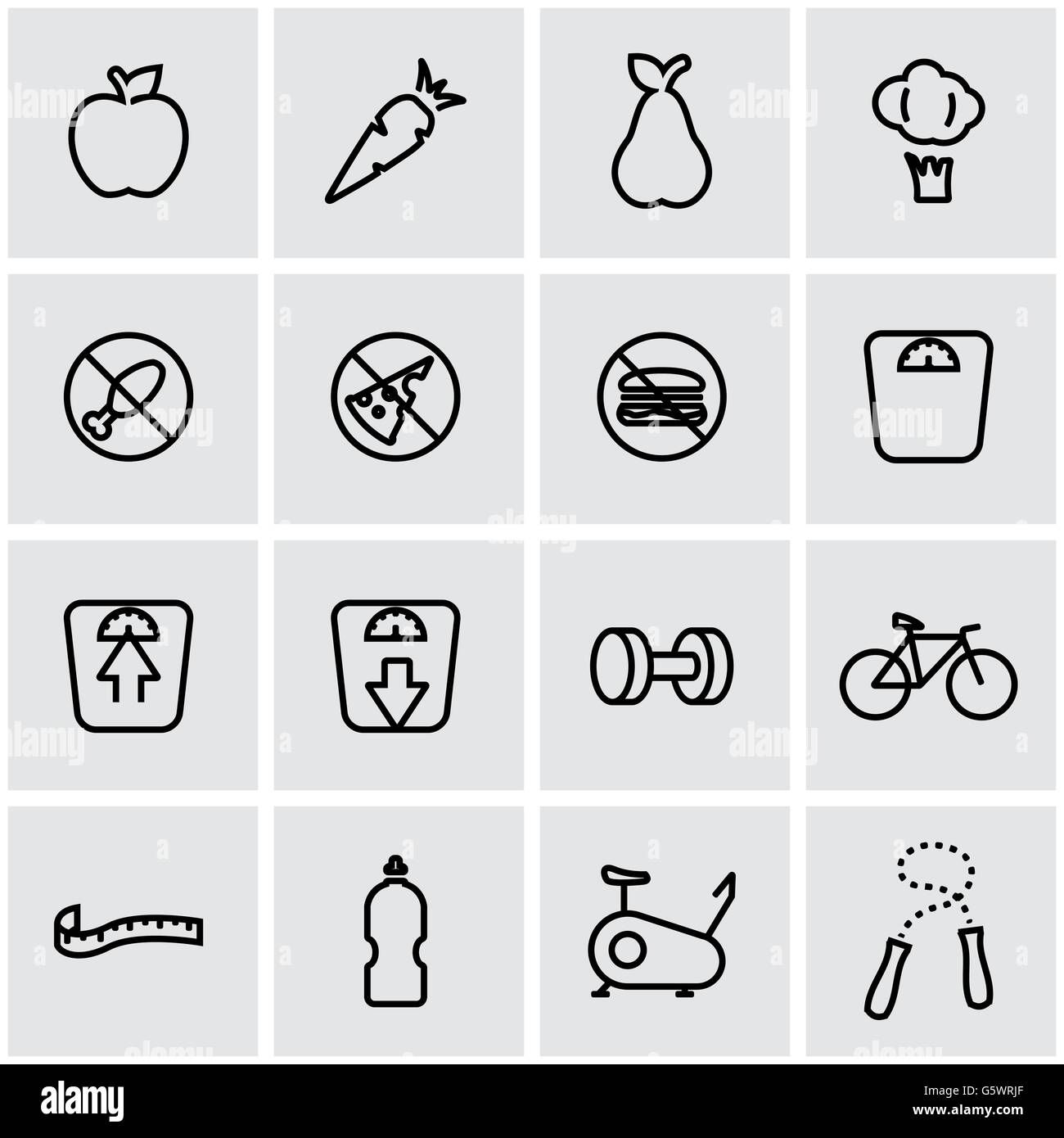 Vector line diet icon set Stock Vector Image & Art - Alamy