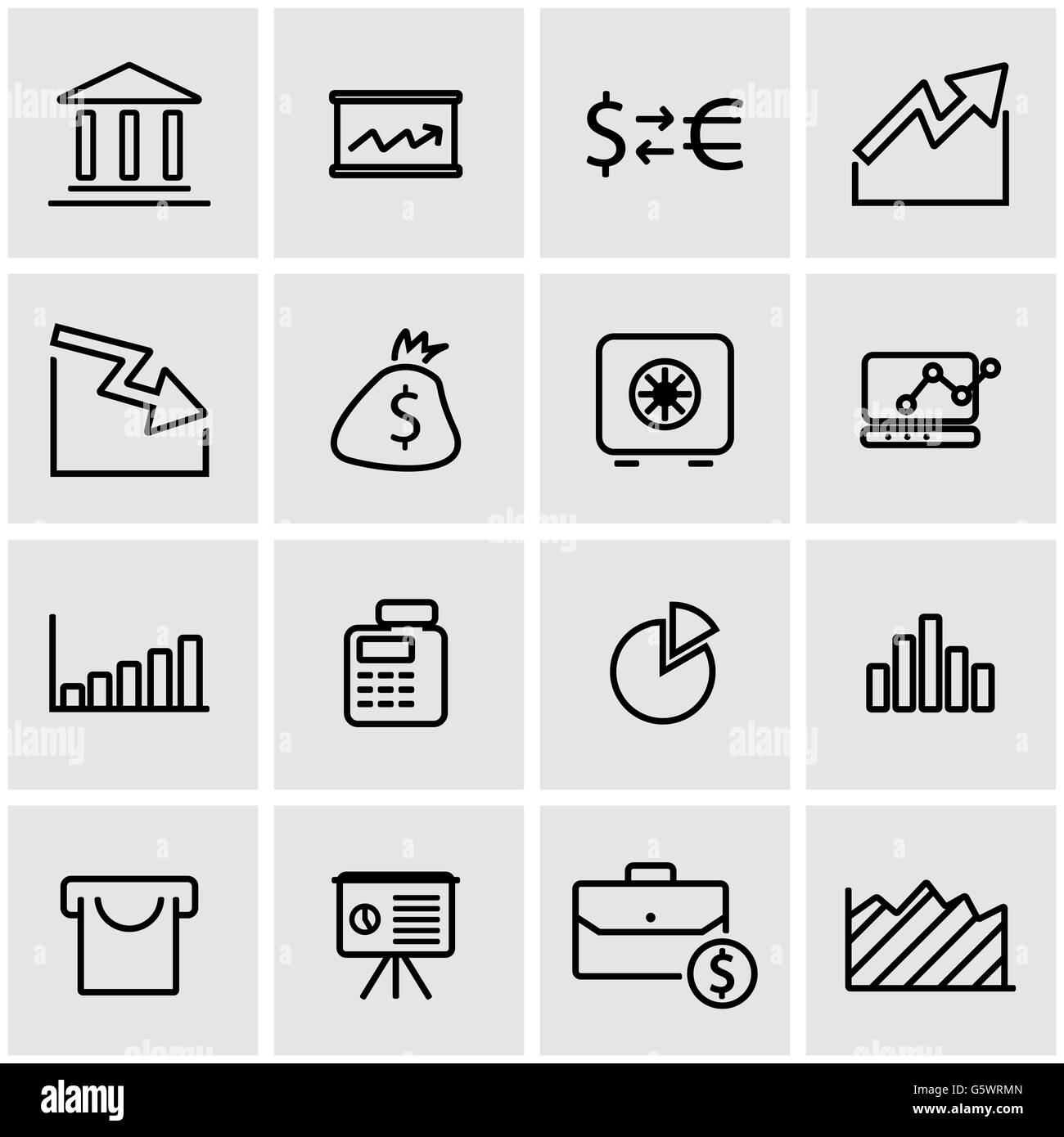 Vector line economic icon set Stock Vector Image & Art - Alamy