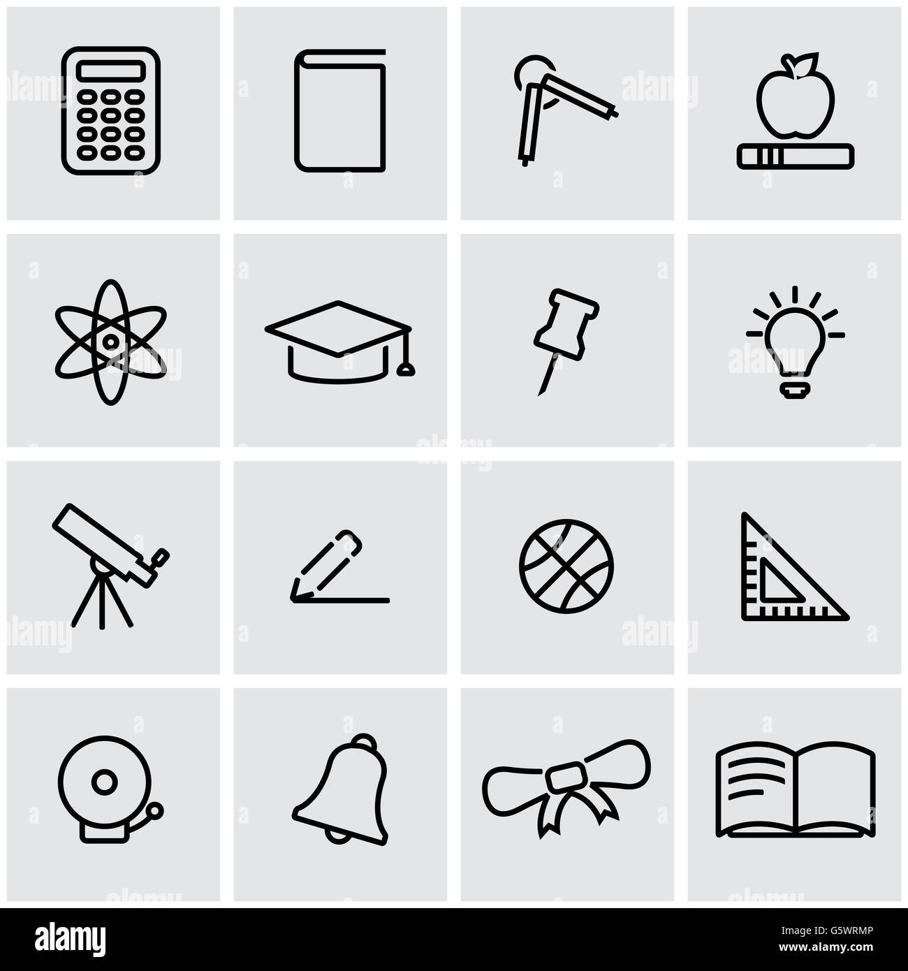 Vector line education icon set Stock Vector Image & Art - Alamy