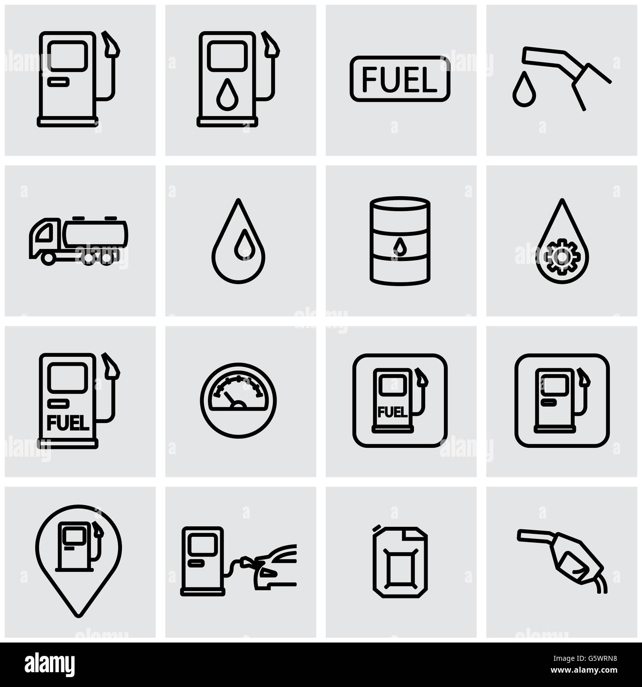 Vector line gas station icon set Stock Vector Image & Art - Alamy