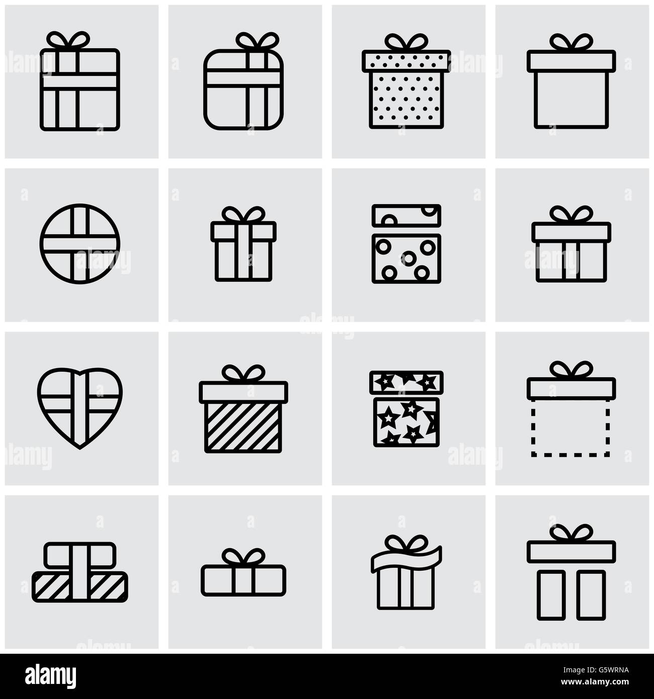 Vector line gift icon set Stock Vector Image & Art - Alamy