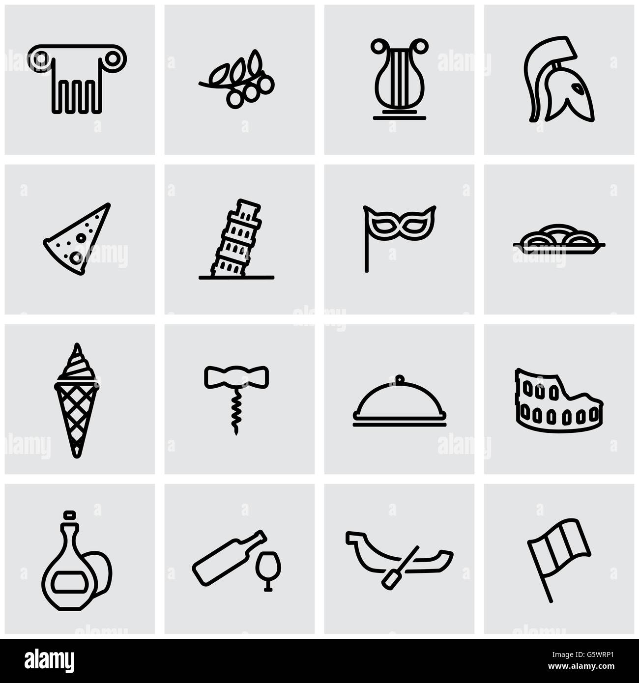Vector line italian icon set Stock Vector Image & Art - Alamy