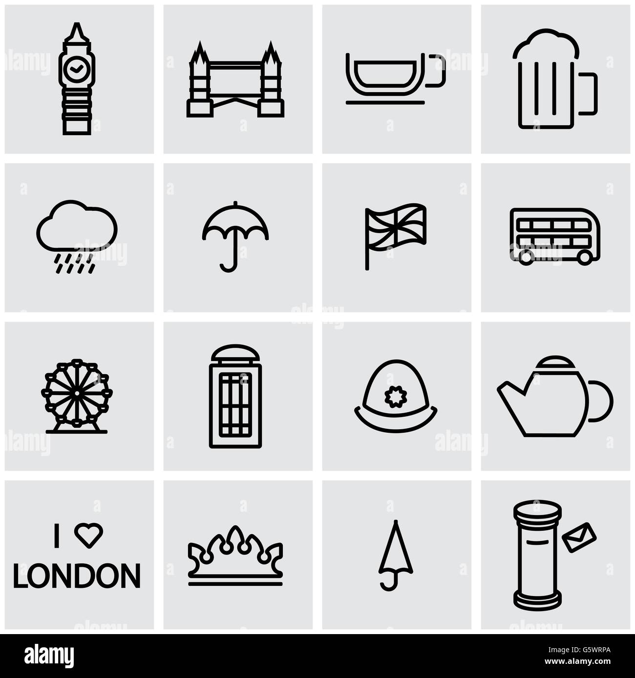Vector line london icon set Stock Vector Image & Art - Alamy