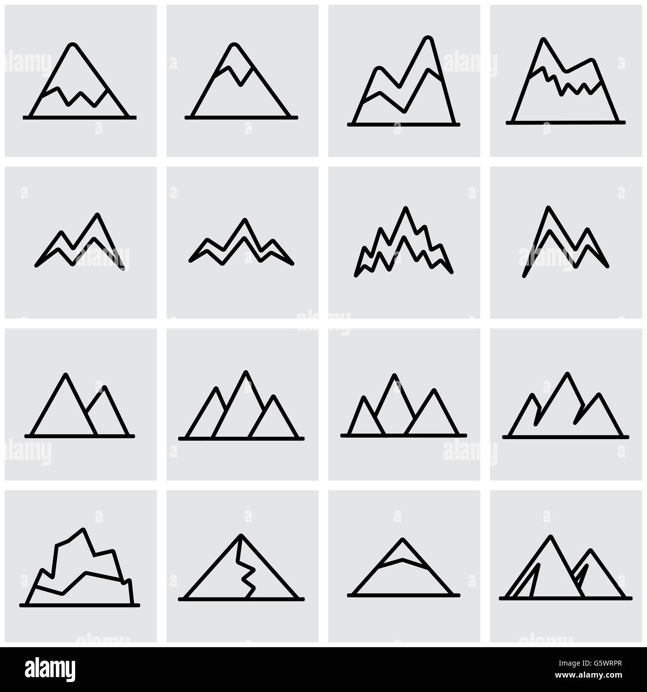 Vector line mountains icon set Stock Vector Image & Art - Alamy