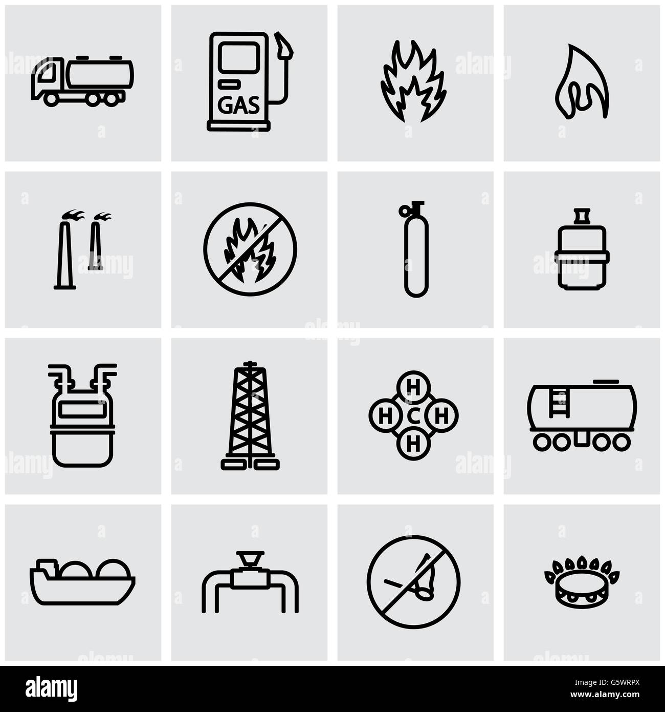 Vector line natural gas icon set Stock Vector Image & Art - Alamy
