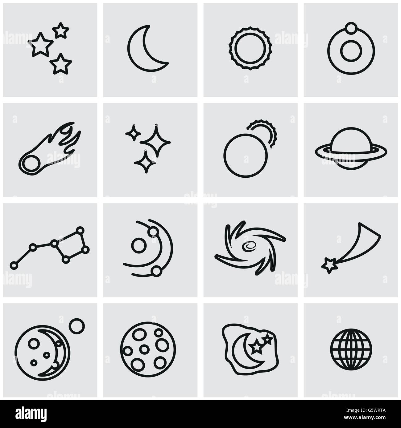 Vector line space icon set Stock Vector Image & Art - Alamy