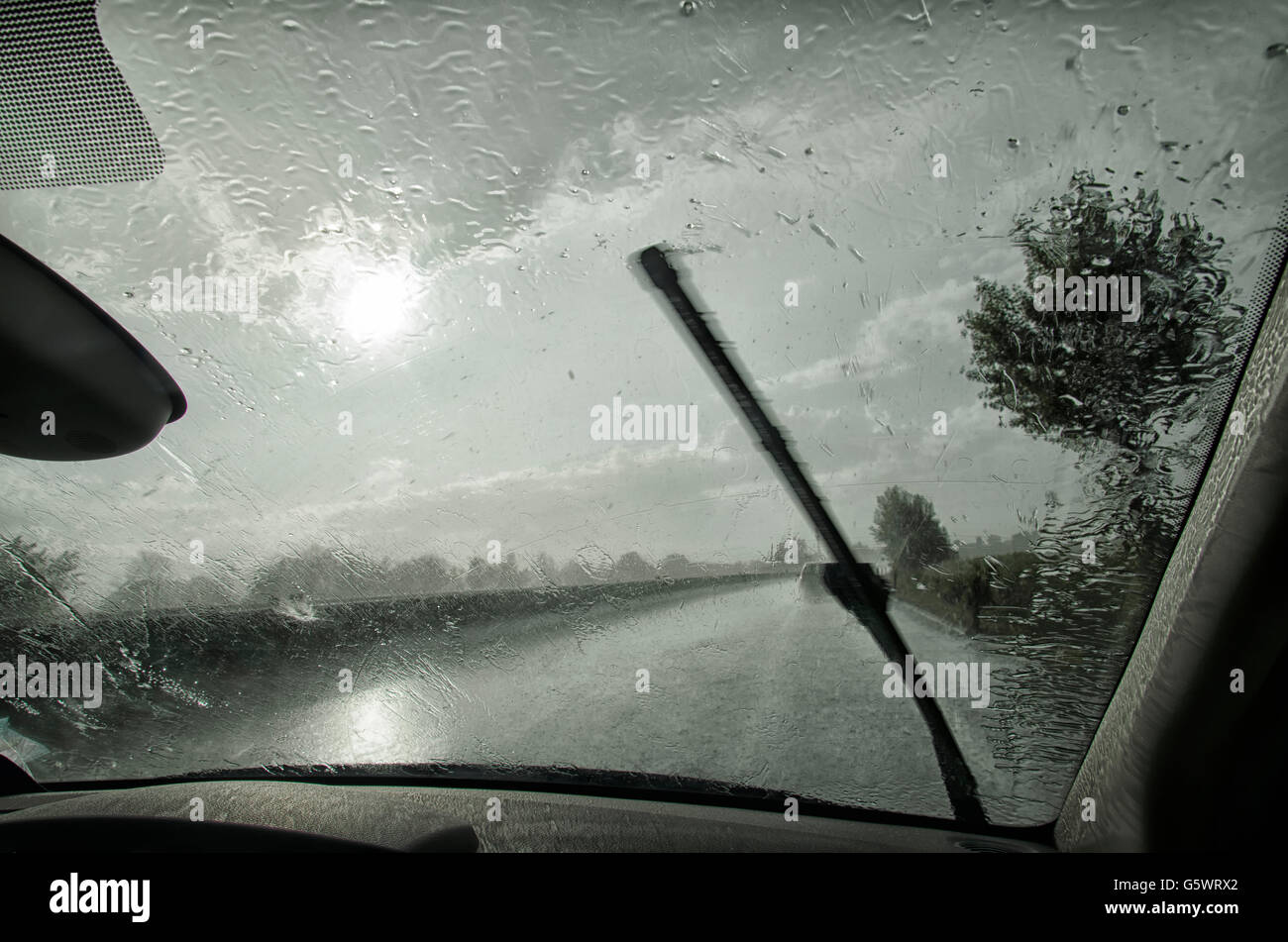 Windshield wiper rain car interior hi-res stock photography and images ...