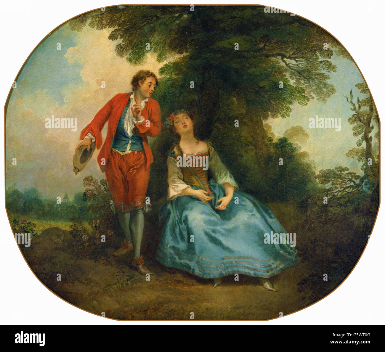 Nicolas Lancret - Sleeping Shepherdess Stock Photo - Alamy