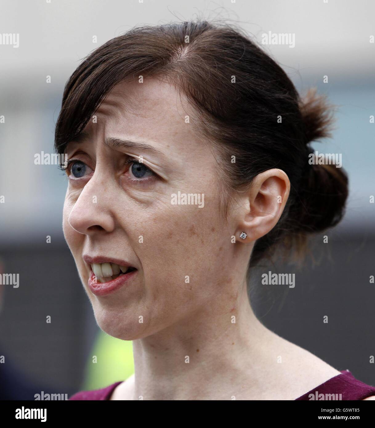 Emma Gowing talks to the media after Clive Sharp pleaded guilty to her ...