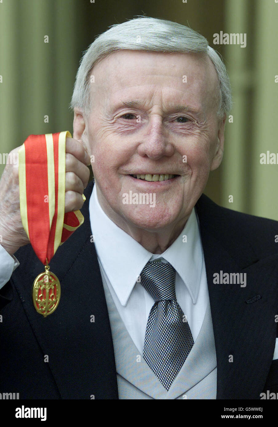 Radio broadcaster Sir Jimmy Young (78) after receiving his Knighthood ...