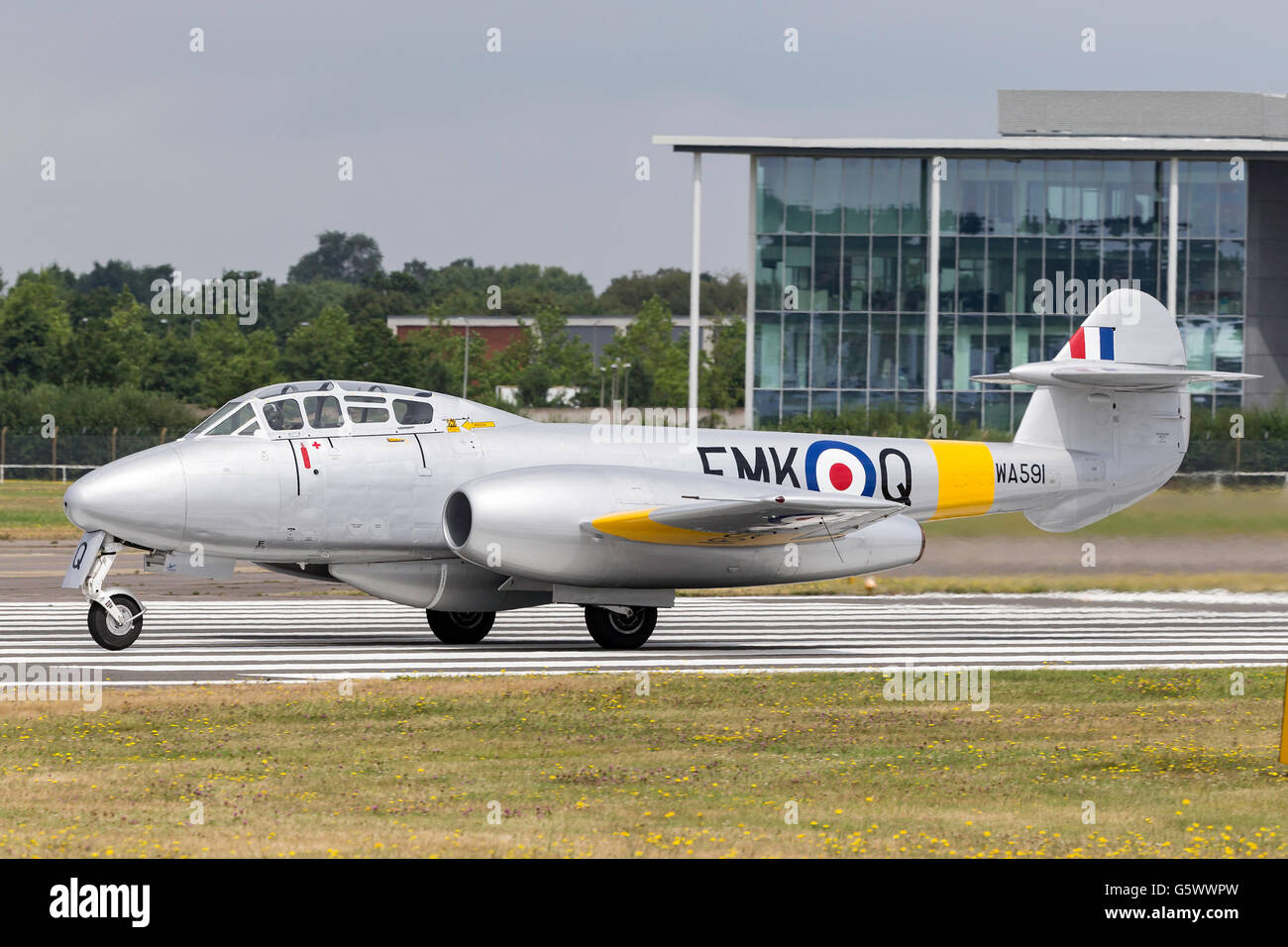 Former Royal Air Force Gloster Meteor T7 vintage jet warbird G-BWMF at ...
