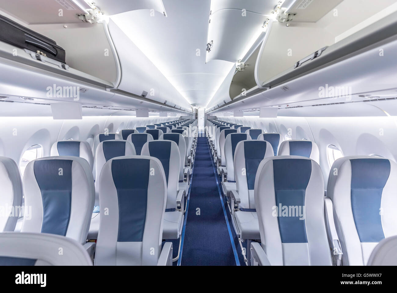 Interior cabin of Interjet Sukhoi SSJ-100-95B (Sukhoi Superjet ...