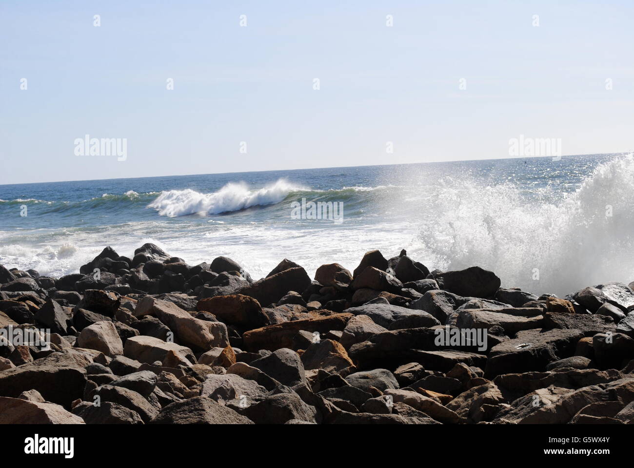 sea spray on rocks Stock Photo - Alamy
