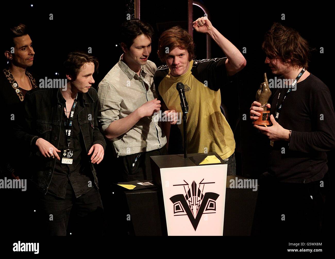 Palma violets accept award best new band nme awards hi-res stock ...