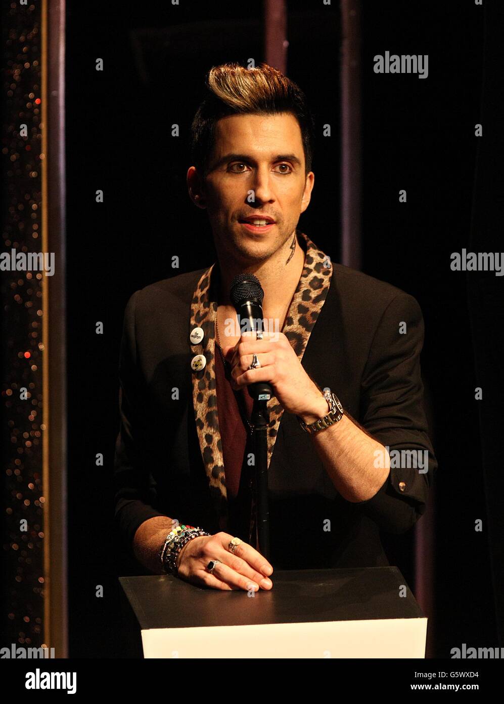 Presenter Russell Kane on stage during the 2013 NME Awards, at the ...