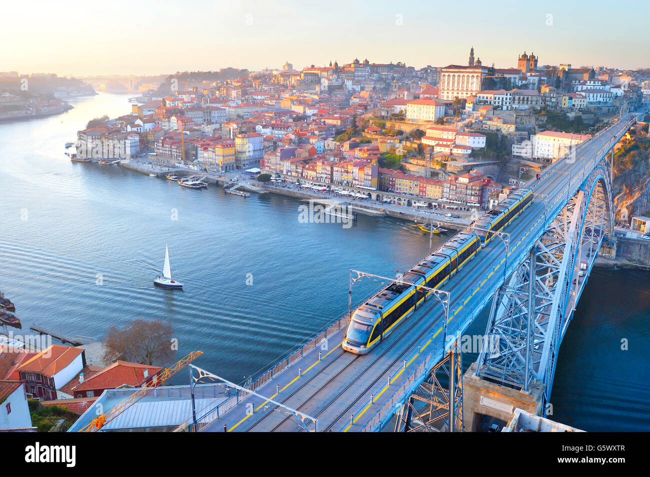 Skyline of Porto with famous Dom Luis bridge. Portugal Stock Photo - Alamy