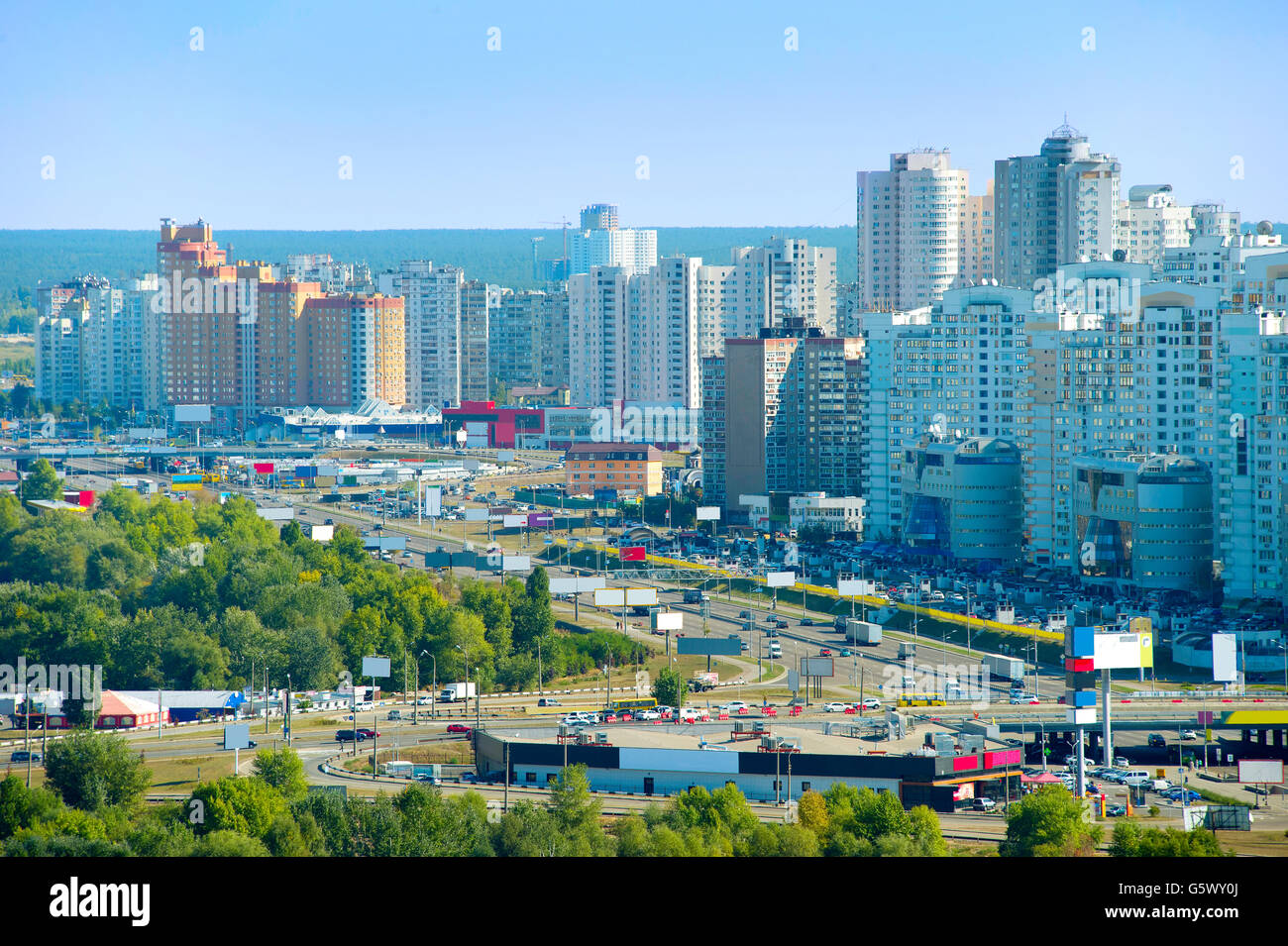 Modern density architecture of Kiev - the capital of Ukraine Stock ...