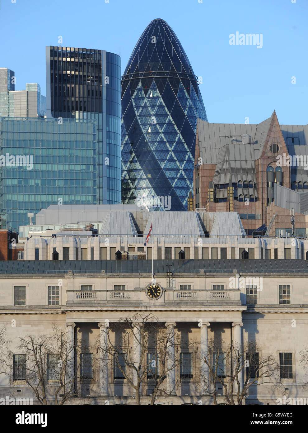 General views showing the Gherkin building in the City of London Stock ...