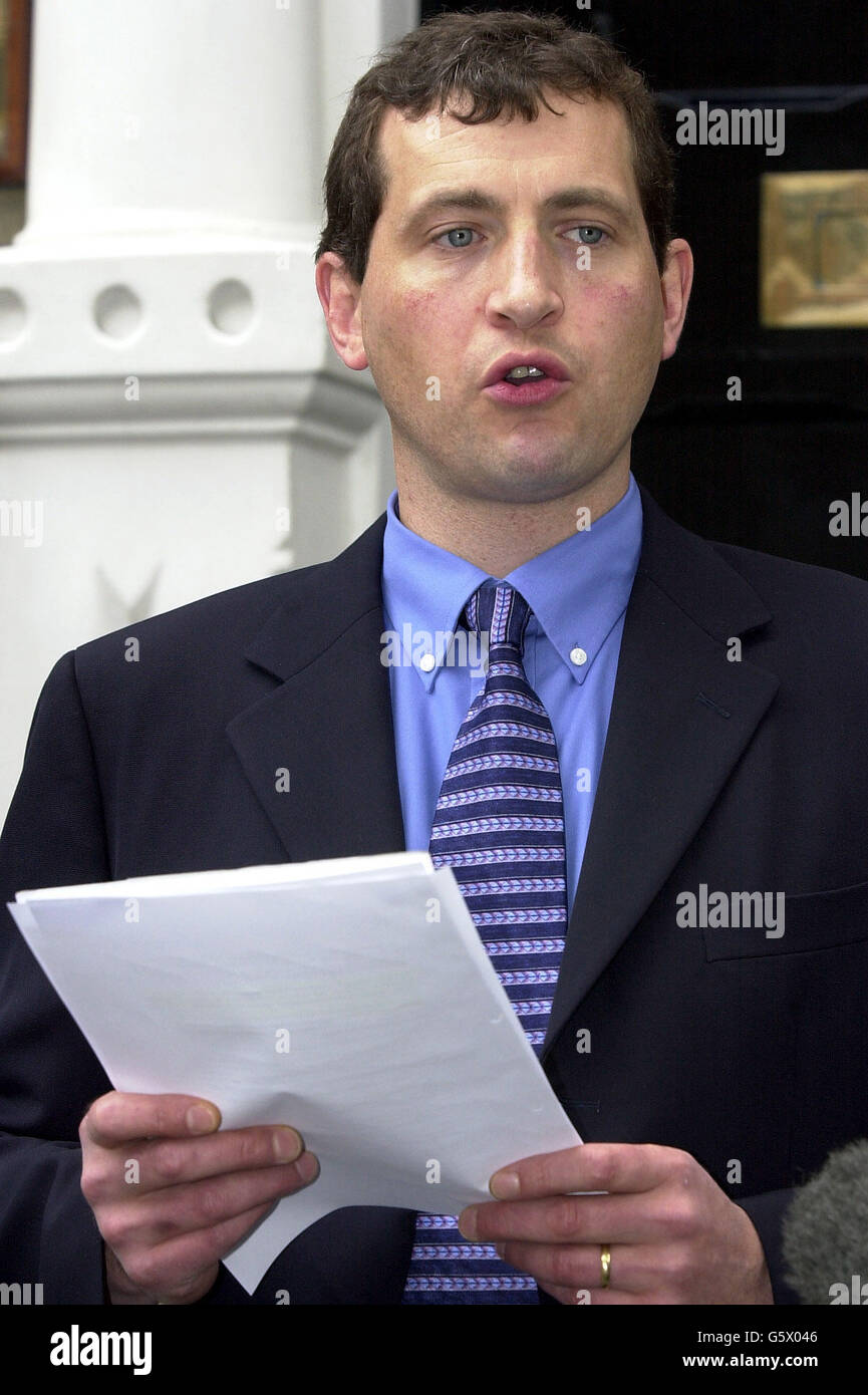 36-year-old William Rose makes a statement to the media on behalf of ...