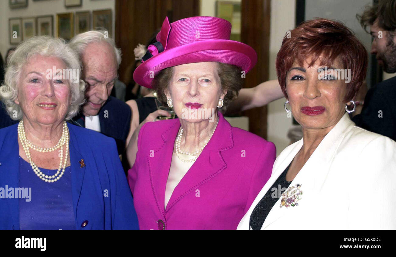 (left-right) Dame Vera Lynn, Baroness Thatcher and Dame Shirley Bassey ...
