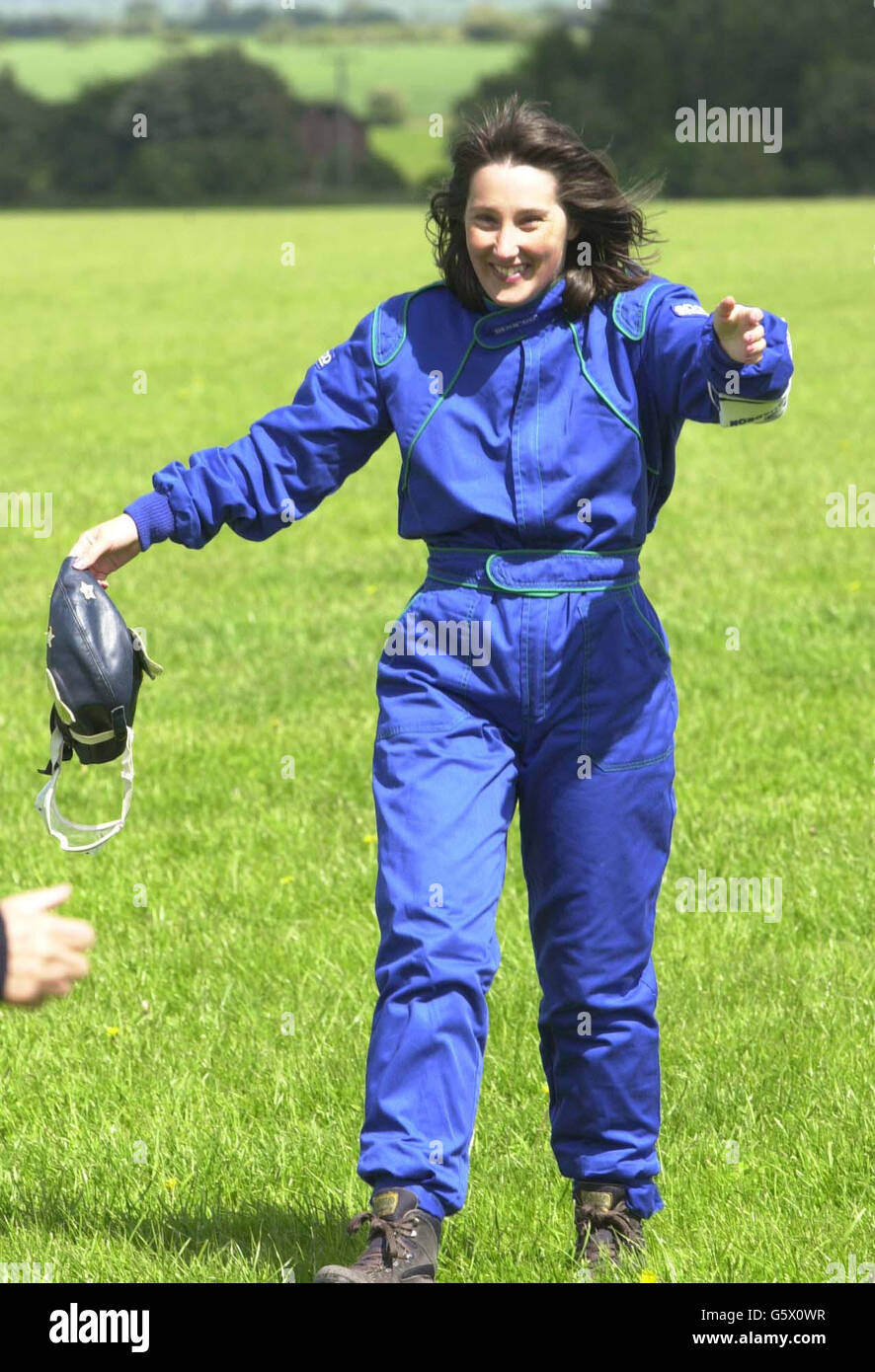 Alison Brown, aged 30, from the West Midlands, after wingwalking with ...