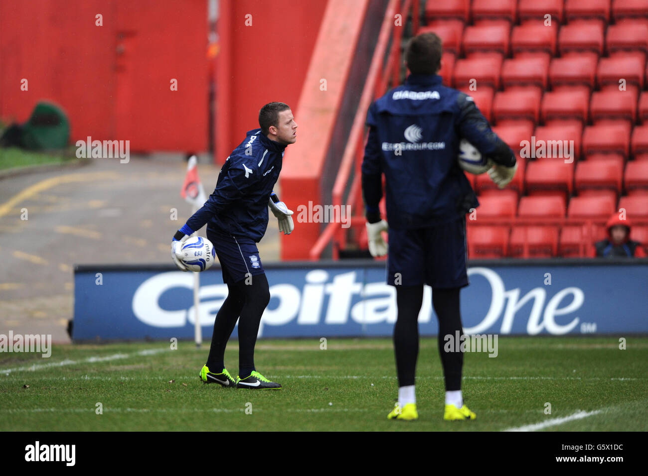Birmingham City goalkeeper Colin Doyle during the warm up Stock Photo ...