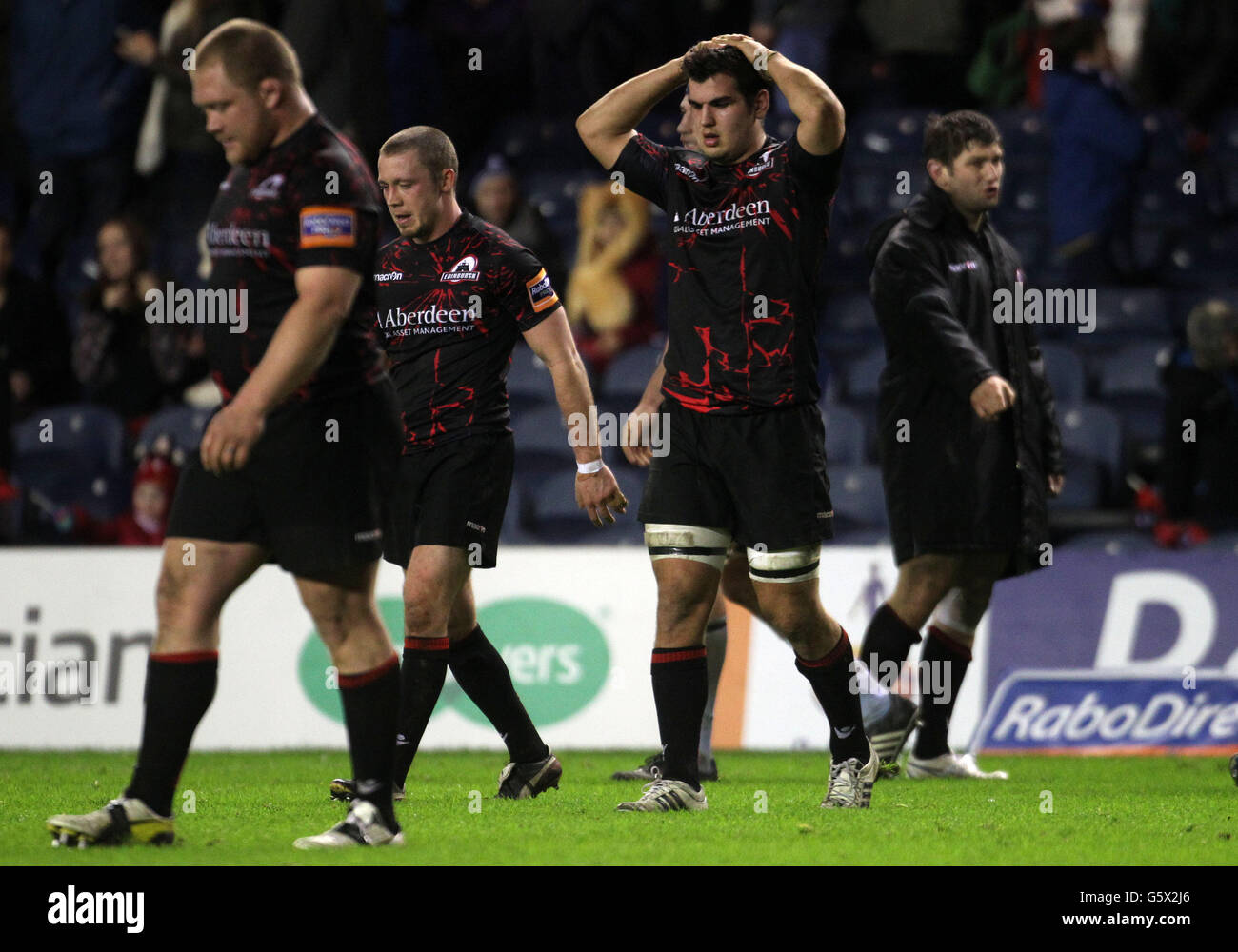 Edinburgh's Willem Nell, Richie Rees, Stuart McInally and Steven Lawrie ...