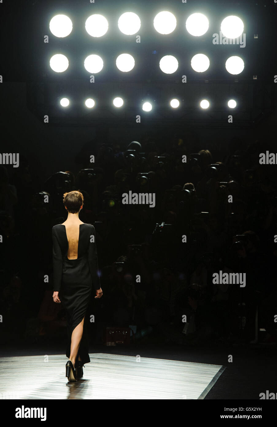 Consumer fashion full length models modeling modelling runway back view ...