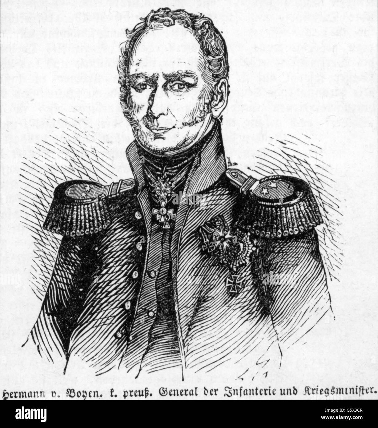Boyen, Hermann von, 27.7.1771 - 15.2.1848, Prussian general, Minister ...