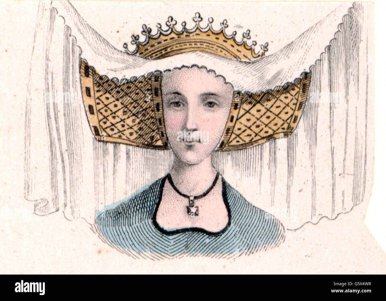 Middle Ages, people, woman with cornuted bonnet, England, 1399 - 1418 ...