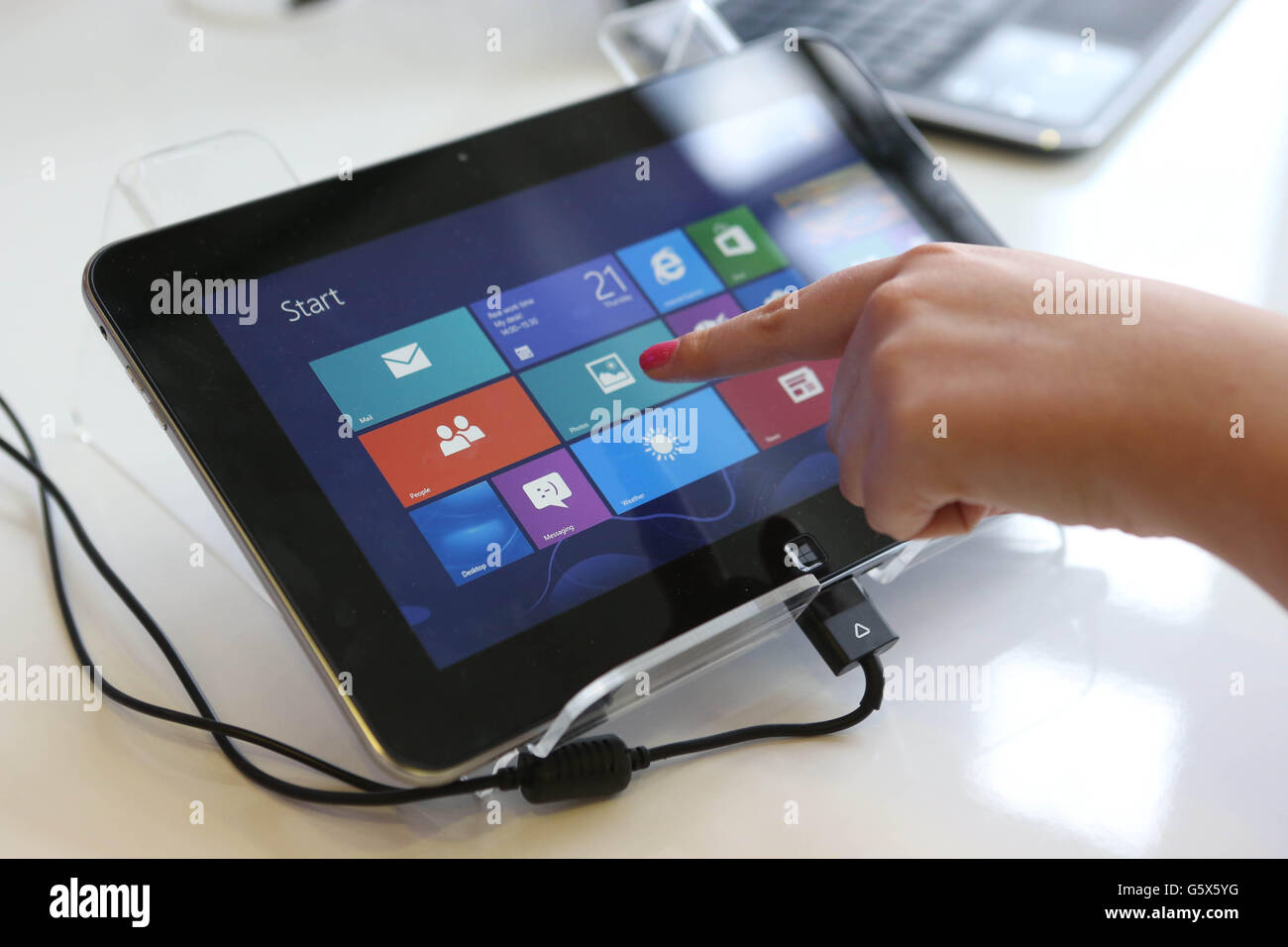 A stock picture of a tablet running the Windows 8 operating system ...