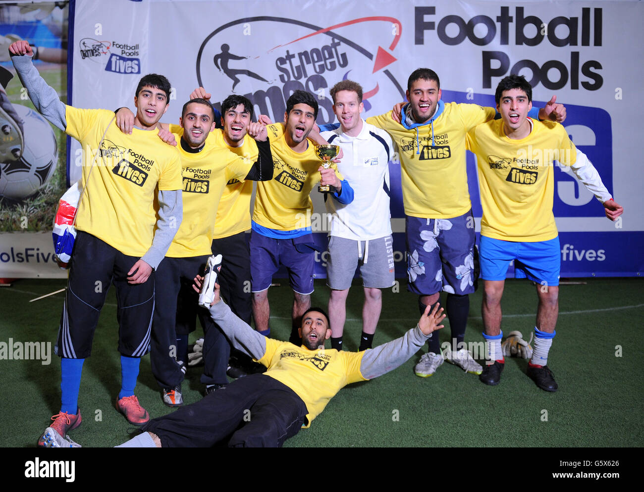 Players from Fishwick Rangers in Preston, celebrate winning the first ...