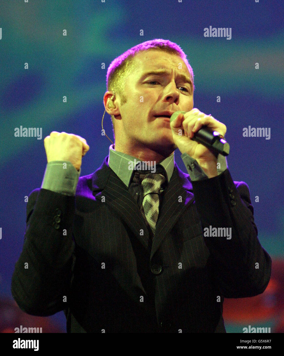 Ronan Keating Wembley Arena. Irish pop singer Ronan Keating performing ...