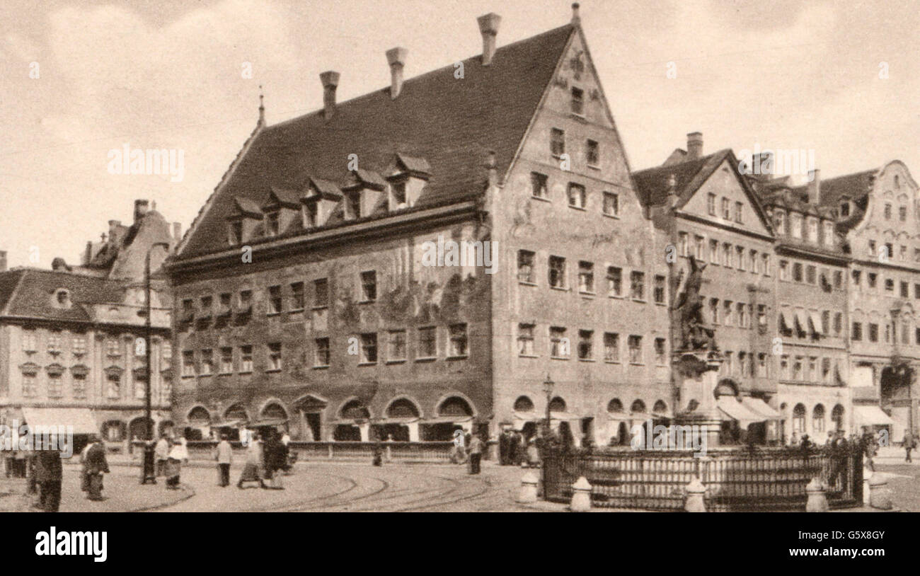 geography / travel, Germany, Augsburg, buildings, Weberhaus, exterior ...