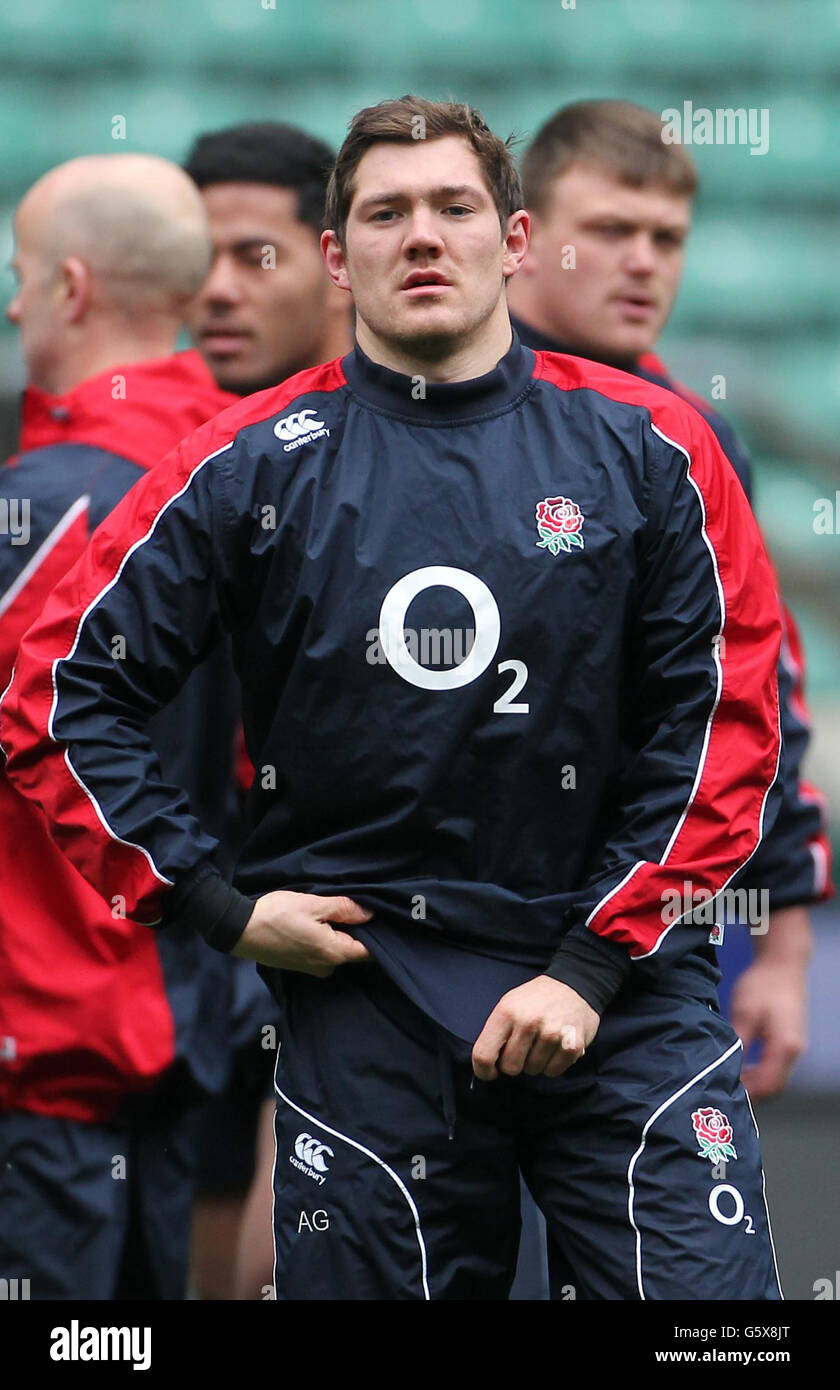 Englands alex goode captains run twickenham stadium hi-res stock ...