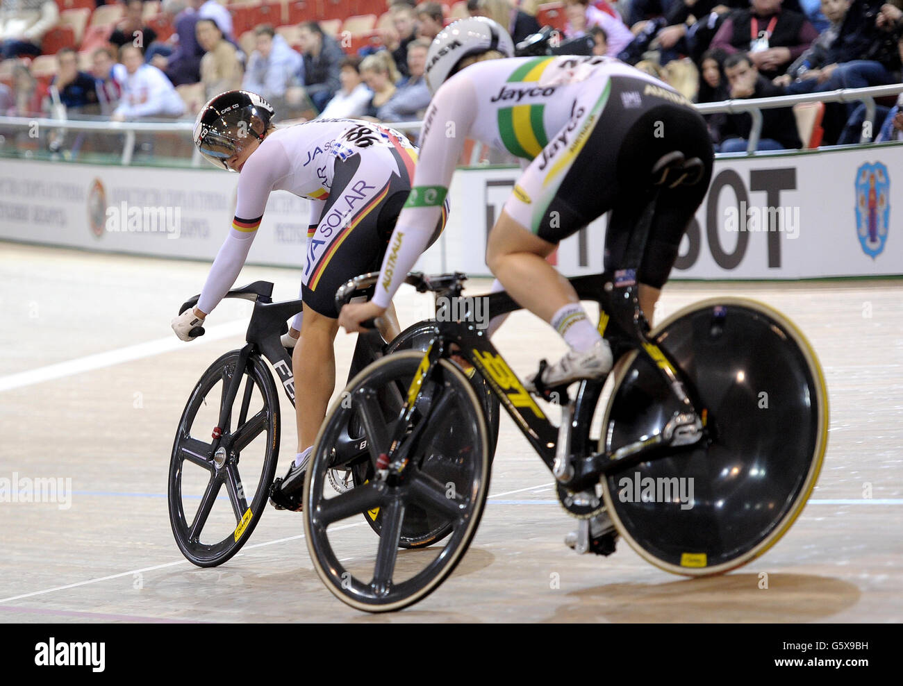 Germany's Miriam Welte keeps an eye on her opponent, Australia's ...