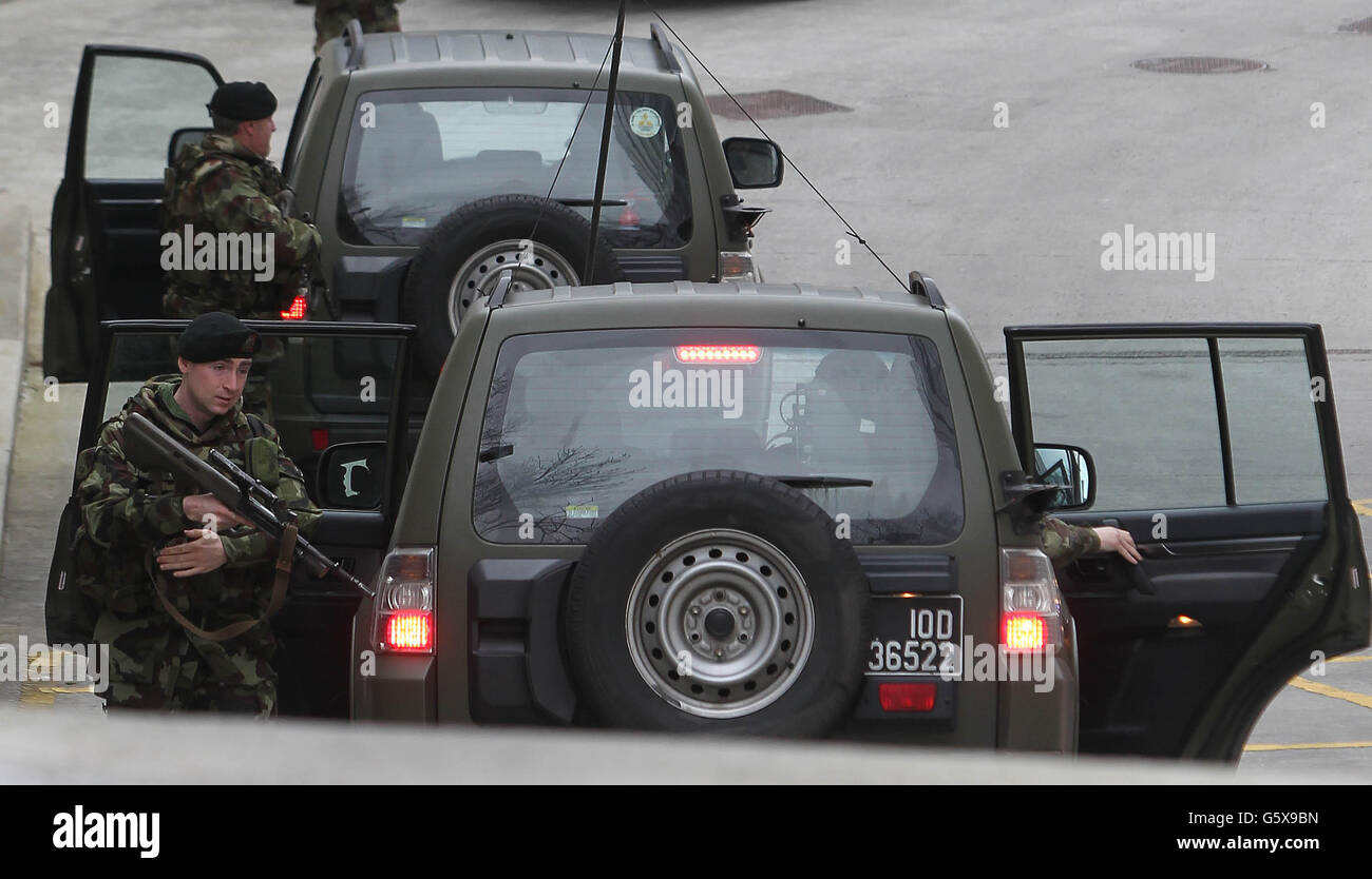 A heavy security presence is seen outside the Special Criminal Court in ...