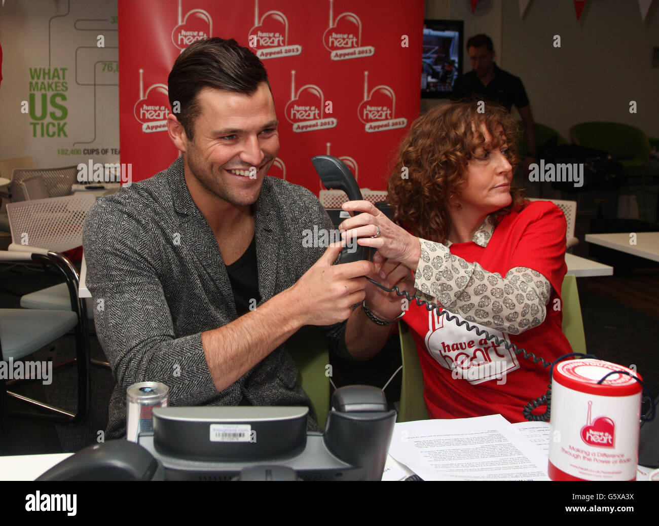 Mark Wright in the call centre during Heart FM's Have a Heart Appeal ...