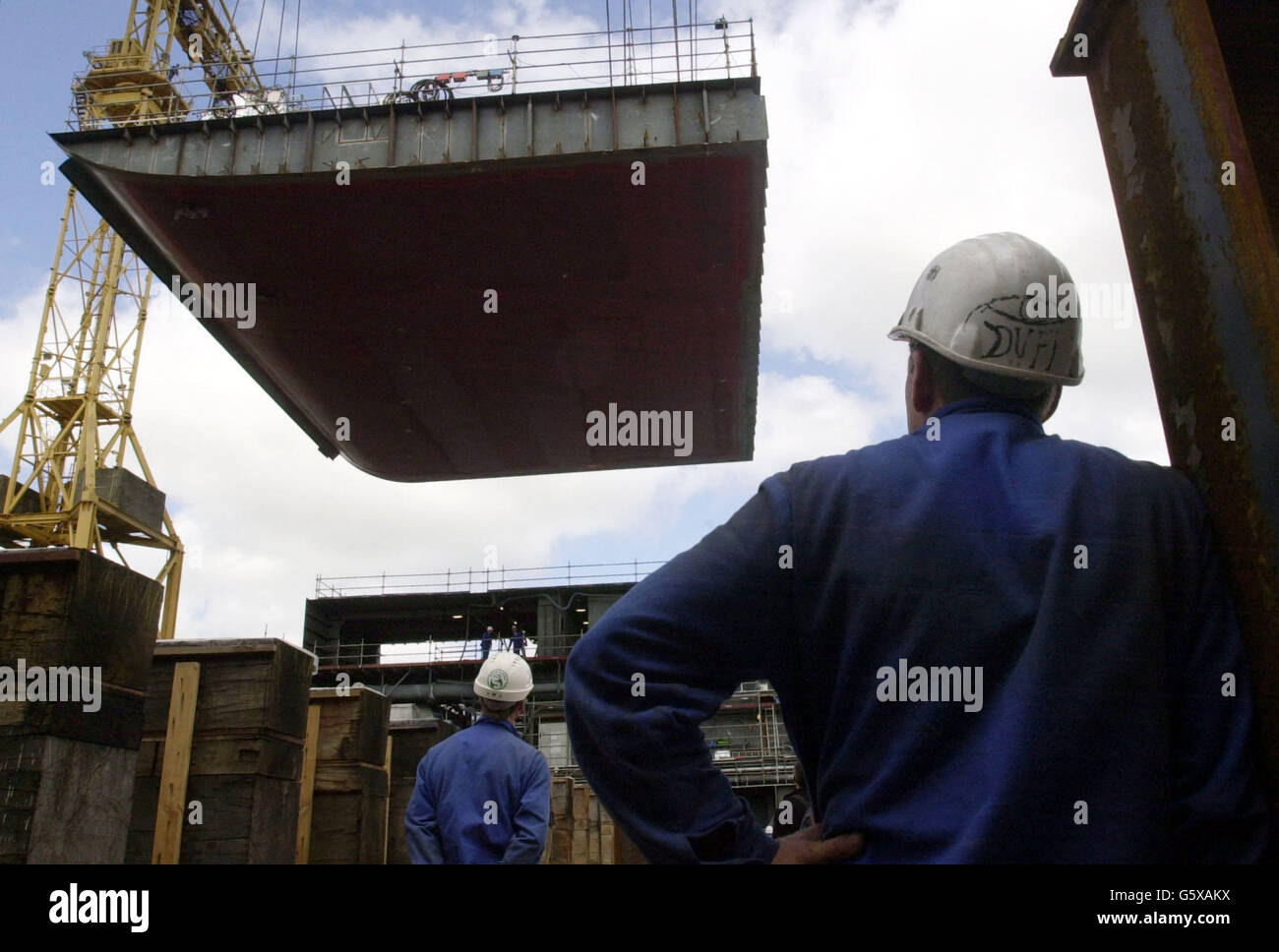 Queen Mary 2 construction in France Stock Photo - Alamy