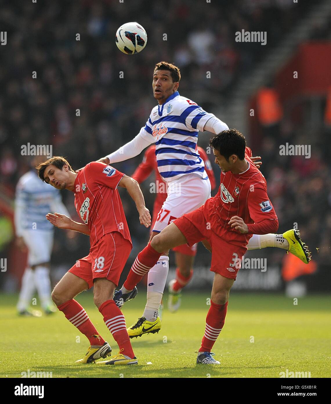 Southampton's Jack Cork (left) and Maya Yoshida (right) battle for the ...