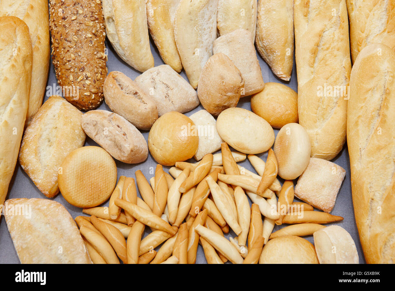 Different types of fresh bread in horizontal format Stock Photo - Alamy