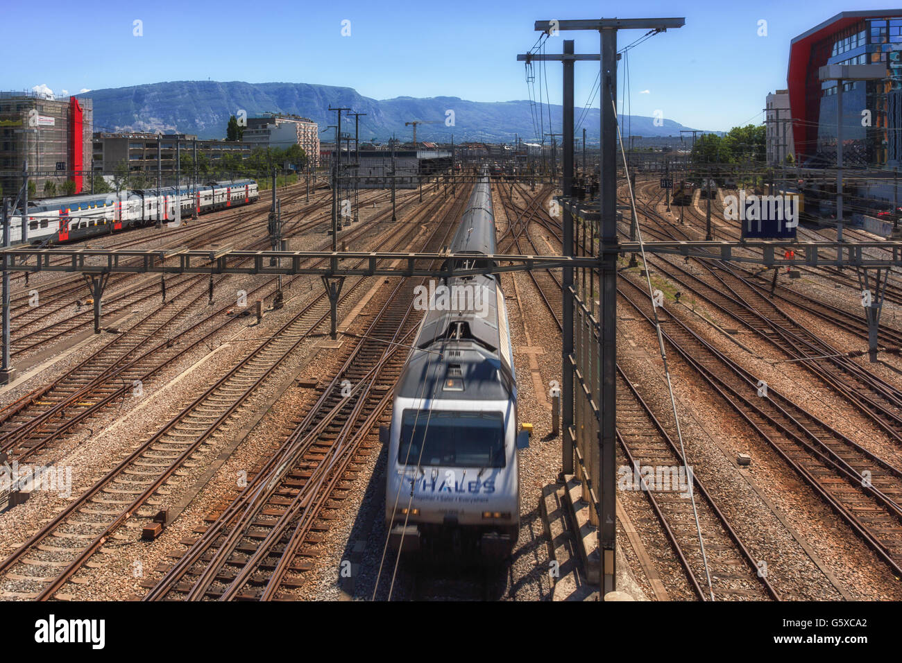 Freight passing through station hi-res stock photography and images - Alamy