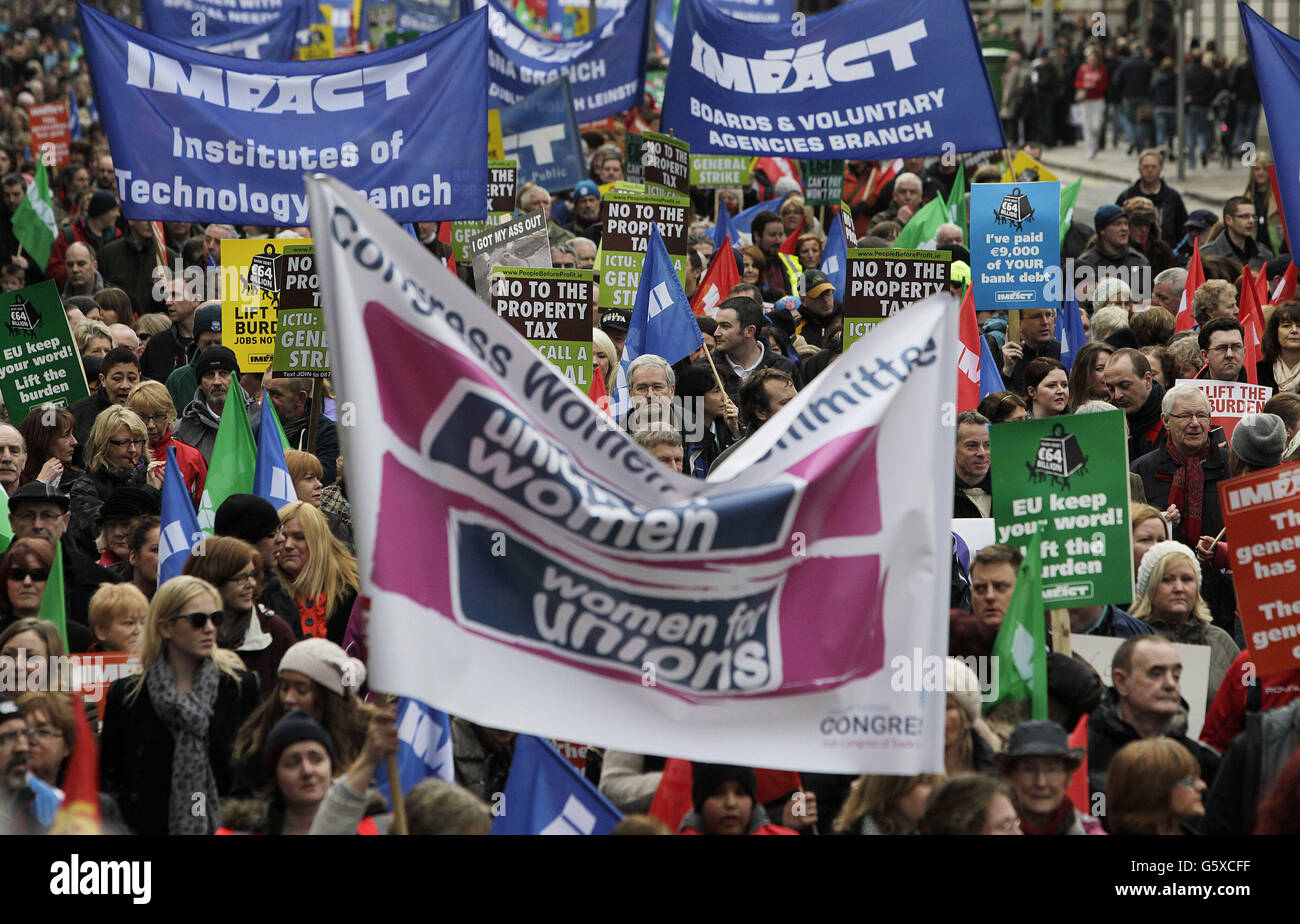 Irish Congress of Trade Unions rally Stock Photo - Alamy