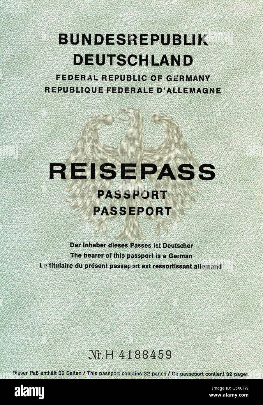 documents, passes, passport, Federal Republic of Germany, 1987 ...