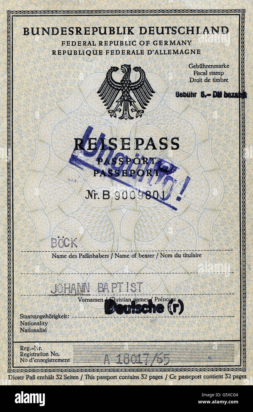 Passport of the federal republic of germany hi-res stock photography ...