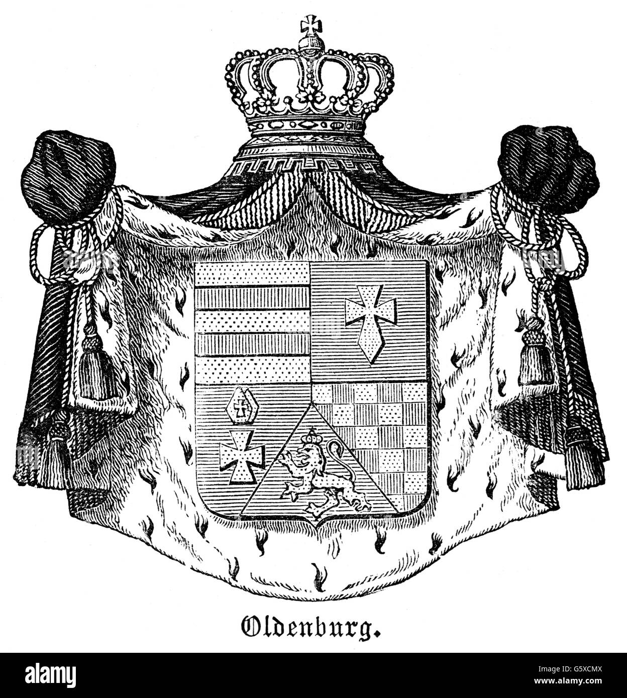 heraldry, coat of arms, Germany, state coat of arms of the Grand Duchy ...