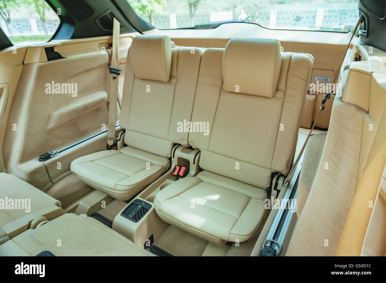 Modern car interior. Rear seats Stock Photo - Alamy