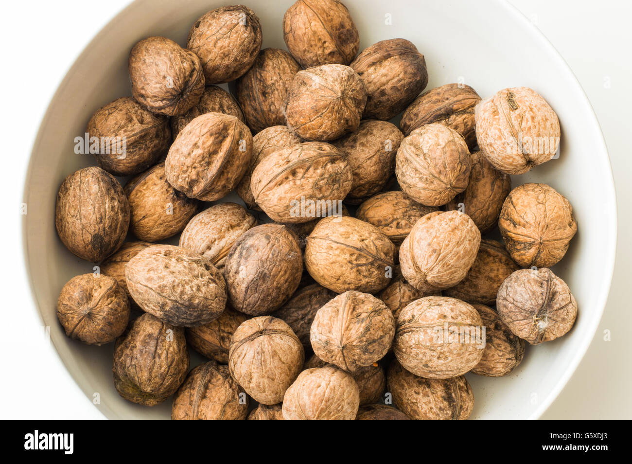 Walnuts in shell on a white background Stock Photo - Alamy