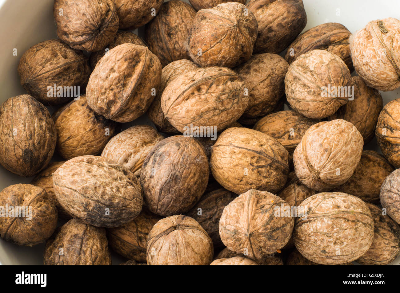 Walnuts in shell on a white background Stock Photo - Alamy